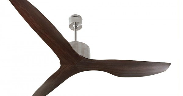 Breezalit Stevia Brushed Steel Walnut Blade 52" 1320mm Ceiling Fan